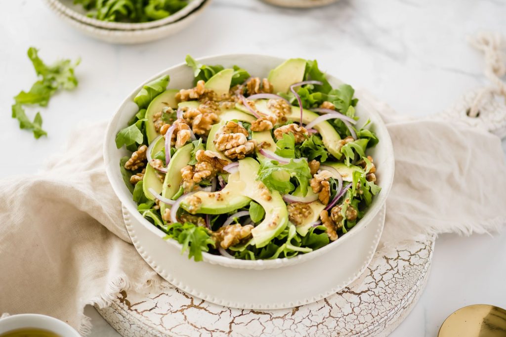 Rocket Avocado and Walnut Salad - One Harvest